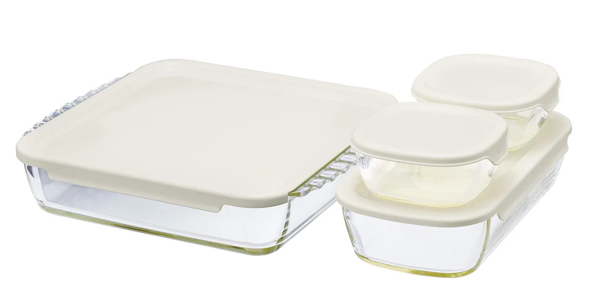 Hario Heat-Resistant Glass Container Set (4) - 250 900 2000Ml - Microw