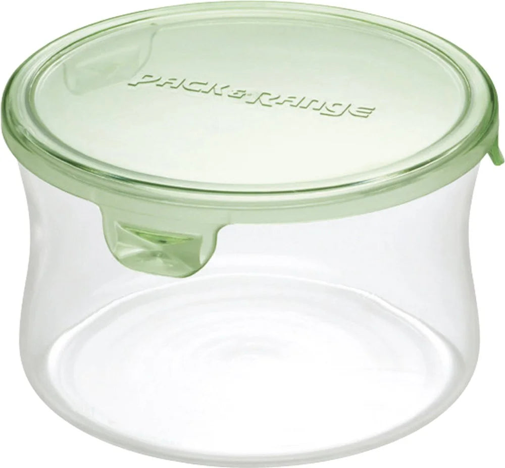 Iwaki Japan Heat-Resistant Glass Storage Container Green Round S 490Ml