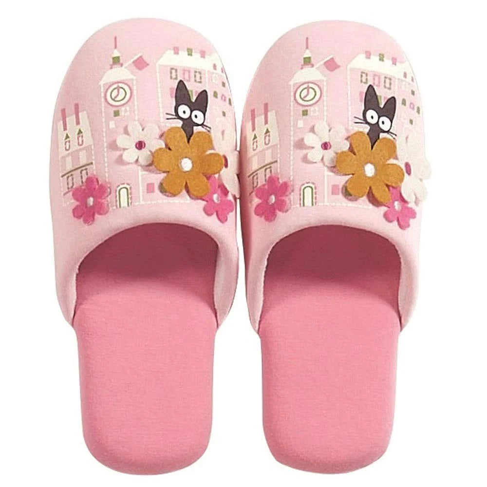 Senko Kiki'S Delivery Service Jiji Hello Slippers 24Cm Pink Cat Ghibli