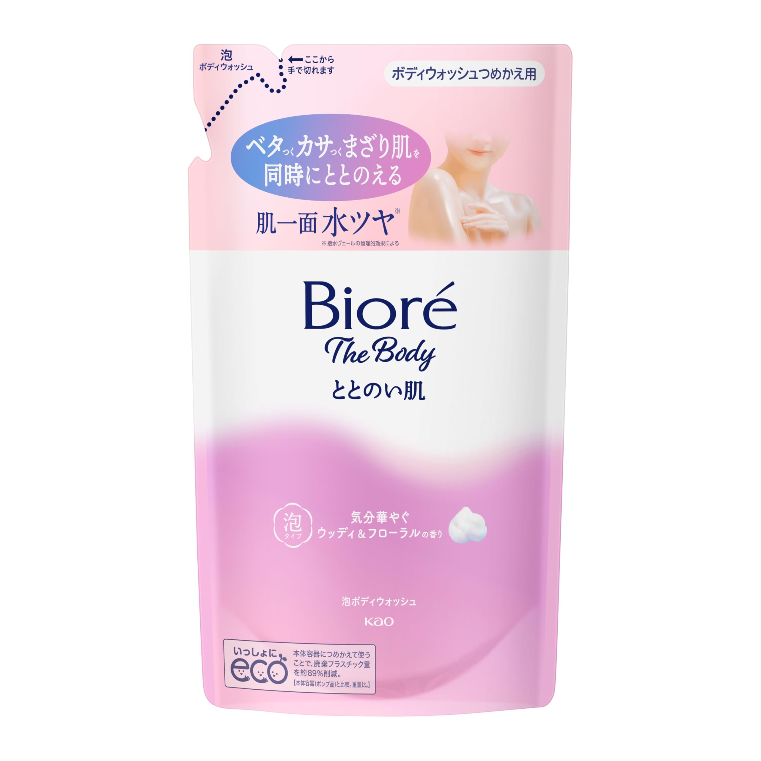Biore U Totonoihada Body Wash Woody Floral Scent Refill 440ml Foam Soa