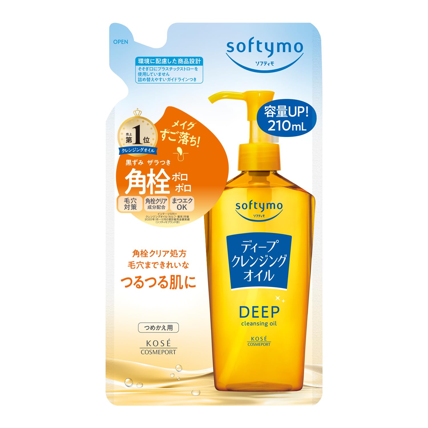Softymo Kosé Deep Cleansing Oil Refill 210ml for Effective Makeup Remo