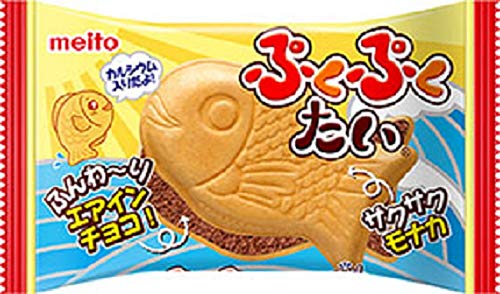 Meito Industry Pukupuku Tai Taiyaki Chocolate Wafer Fish 10 Pack