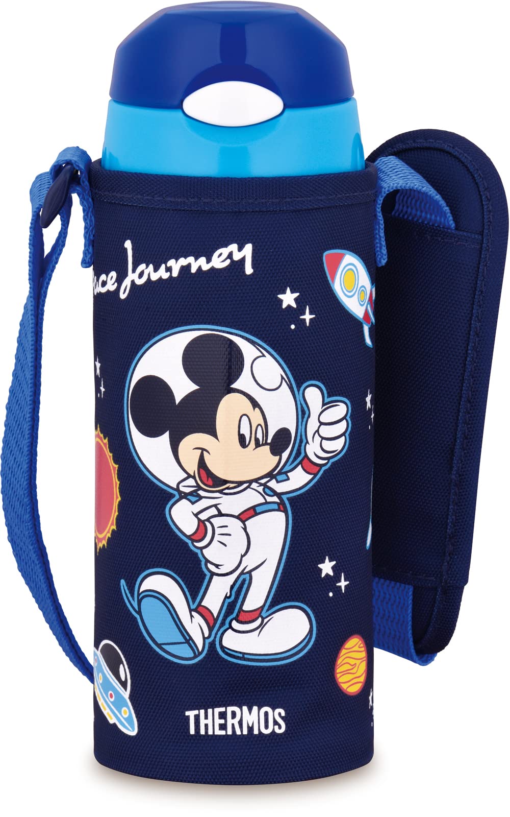 Thermos 400ml Mickey Navy Blue Vacuum Insulated Straw Bottle for Kids
