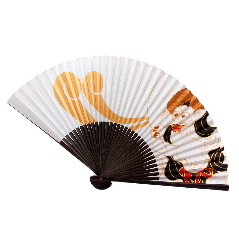 Yamani Fujin Wind God Folding Fan 21.5cm Traditional Japanese Design S