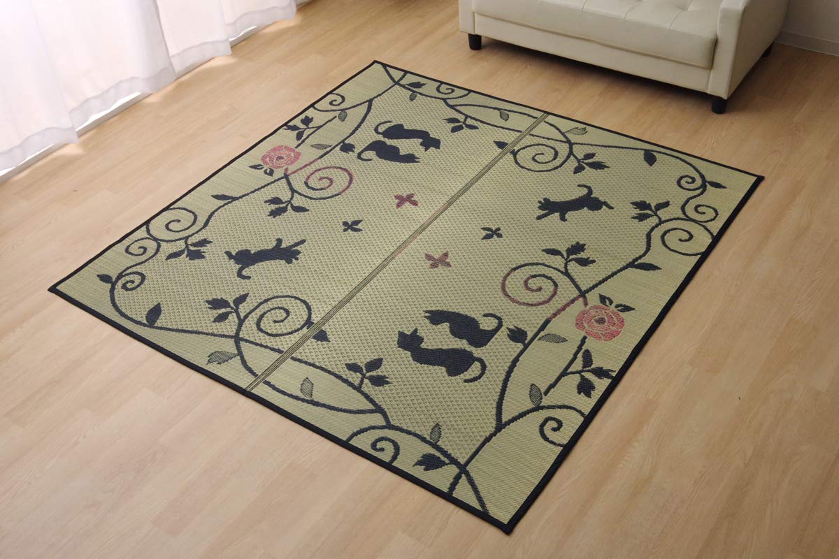 Ikehiko Corporation Rush Rug Carpet 2 Tatami Square Japan Kuroneko App