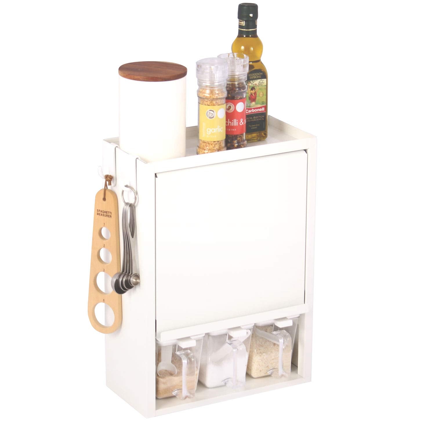 Kawaguchi Koki Spice Rack White 3 Cups Made In Japan 18753