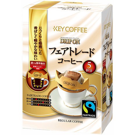 Key Coffee Drip On Fair Trade Coffee 5 Sticks x 8g - Key Coffee Drip O