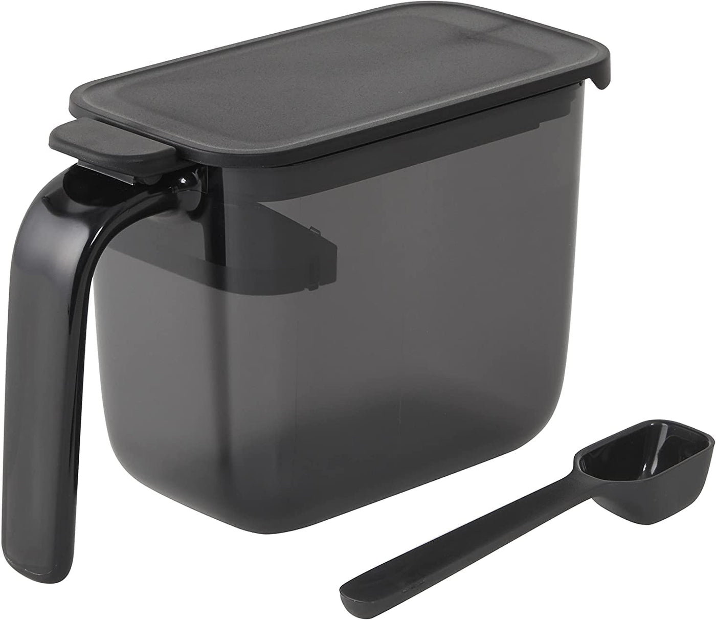 Marna K736Bk Seasoning Pot With Spoon (Black) Salt & Sugar Container J
