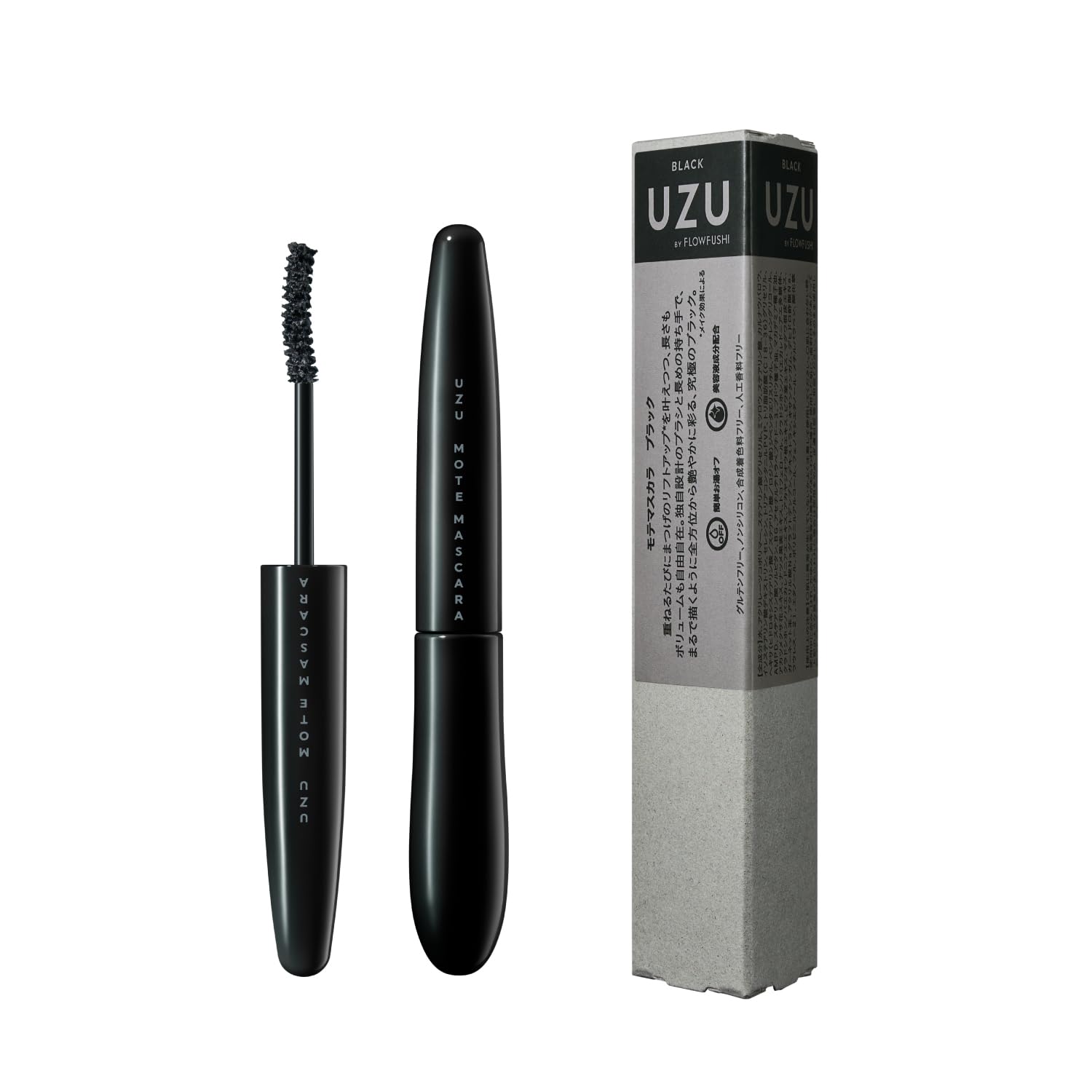 Uzu Flowfushi Mote Mascara Black Water-Resistant Gluten-Free with Eyel